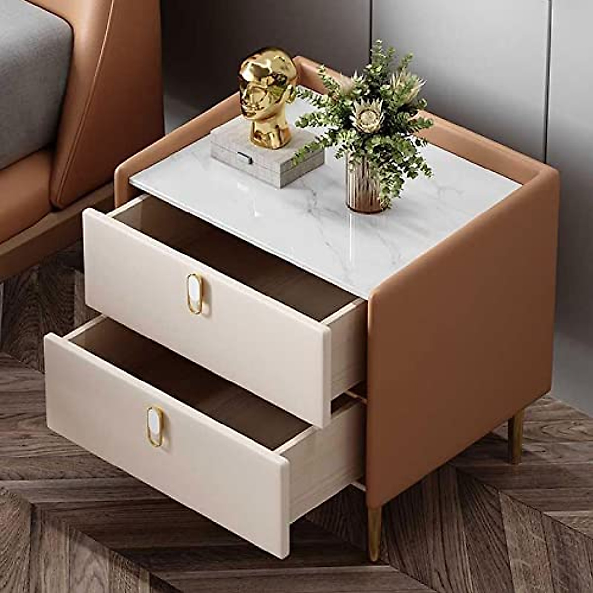 HIGOH Bedside Table Rock Slab Simple Modern Light Luxury Bedside Table High-end Sense of Self-Fitting Mini Net Red Simple Bedsid
