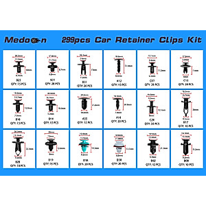 Car Retainer Clips Fasteners Cars Body Kits 32 Most Popular Sizes 715 PCS Car Door Panel Trim Clips Kit 1 Pcs Fastener Remover for Ford GM Toyota Honda Chrysler BMW Benz Nissan Subaru Audi Mazda
