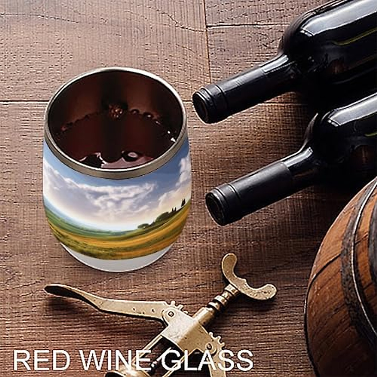 WYUSPGK 304 Stainless Steel Insulated Cup, Landscape Print Smooth Rim, Durable & Reusable - Perfect for Office, Home, And Travel