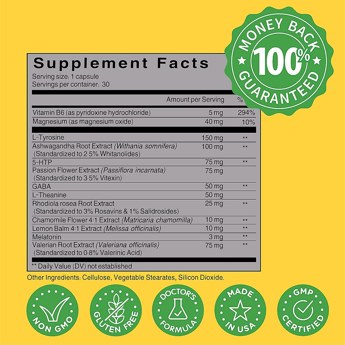 NooMost Mood Support Supplement for Mood Boost, Calm Mind & Body, Stress Response, Energy Supplement – Herbal Adaptogens: Ashwagandha, L Tyrosine, 5 HTP, Passion Flower, 30 Counts