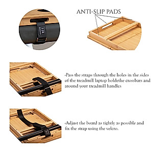 2B Balanced Treadmill Desk Attachment | Fits Treadmills Up to 32" Wide | Crafted from Bamboo | Adjustable Height for Better Posture | Securely Holds Laptop, iPad, Phone, Book