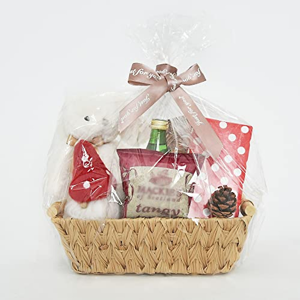 GRANNY SAYS Wicker Basket with Handles, Trapezoid Decorative Baskets Waterproof, Wicker Storage Baskets for Shelves, Nature, 2-Pack