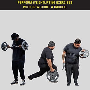 HULKFIT 2” Olympic Grip Cast Iron Enamel Coated Weight Plates for Strength Training Workout Equipment - 5 lbs Pair