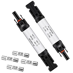 Pvfarosh 20A Solar Fuse Holder Connector IP68 Waterproof 1000V in-line Fuse Holder 20A Male and Female Connector Waterproof in-Line Fuse Holder (Contains 4 fuses + 2 Solar Fuse Holders)… (20A)