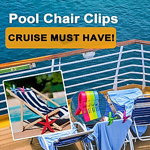 8 Pack Towel Clips Beach Chair Clips for Cruise Must Have, Pool Towel Clips Plastic Clothes Pegs Towel Holder Clamps