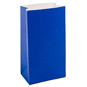 Party Favor Bag - 50 Piece Navy Blue Kraft Paper Treat Bags Ideal for, Lunch, Gift Bags Birthday Parties, July 4th or Baby Showers - 5 x 3 x 9 Inch