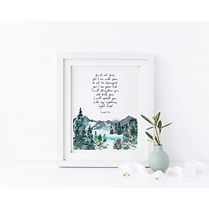 Isaiah 41 10 Wall Art, Watercolor Mountains Bible Verse Poster, Christian Gifts Men UNFRAMED 8x10, Crafty Cow Design