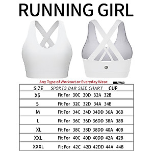 RUNNING GIRL Sports Bra for Women, Criss-Cross Back Padded Strappy Sports Bras Medium Support Yoga Bra with Removable Cups A-White