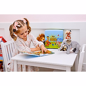 Safari Animals Plush and Book Set - Stuffed Animals of 3 Savanna Animals Storybook- 12” Set Includes Lion, Giraffe and Elephant Colorful Children Book