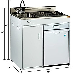 Avanti CK3616 36" Energy Star Rated Complete Compact Kitchen Stainless Steel Sink and White body