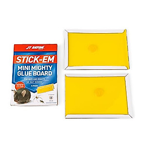 JT Eaton 154 Stick-Em Mini Mighty Glue Boards - Heavy Duty, No-Mess, Child & Pet Safe, 2-Pack