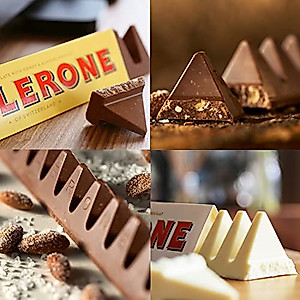 Toblerone Swiss Chocolate Gift Set, Milk Chocolate, White Chocolate & Crunchy Salted Caramelized Almond, 9 - 3.52 oz Bars