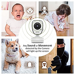 Axvue HD Video Baby Monitor, 720P HD Image Quality, 5.0" IPS Screen Monitor & 2 Camera, Range up to 1000ft, 24 Hour Battery Life, 2-Way Talk, Split Screen, Night Vision, Temperature Monitor, No WiFi.