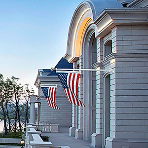 HOOSUN Flag Pole Holders Wall Mounting Bracket 2-Position House Flag Pole Brackets White Made of Aluminum Strong Rust fit 1" Diameter Flag Pole