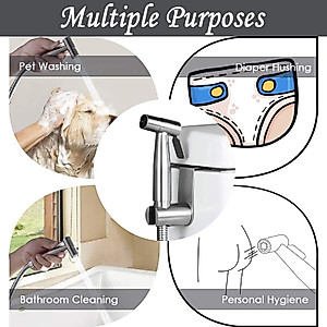 Bidet Sprayer Head, Stainless Steel Handheld Bidet Sprayer kit with Hook, Baby Cloth Diaper Sprayer, Easy to Install for Personal Hygiene and Bedpan WC Sprayer