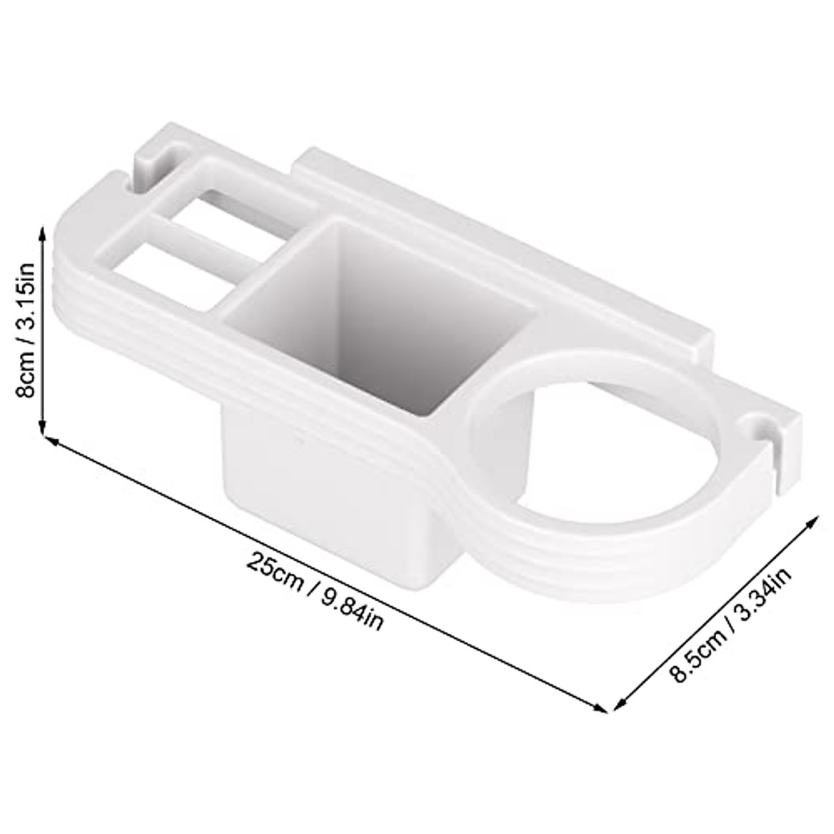 Adhesive Hair Dryer Holder, Wall Mounted No Drilling Plastic Bathroom Blow Drier Storage with Plug Hook, Hair Care Tools Organizer Basket with Cups for Curling Flat Straight Hot Iron(White)