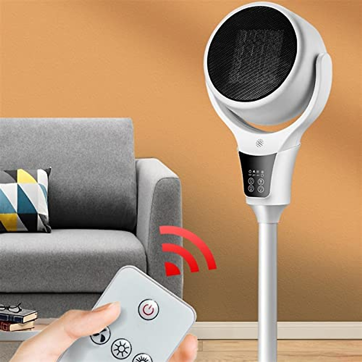 Outdoor Garden Heater Freestanding Space Heater for Indoor Use, 2000W PTC Ceramic Oscillating Heater with 3 Modes, Touch Panel and Remote Control, 7h-Timer, Safe and Quiet Patio He