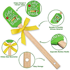 Teacher Appreciation Gift Silicone Spatulas with Apple Thank You Teacher Card Kitchen Cooking Supplies Set of 3 Thanksgiving Christmas End of Year Gifts Teacher Retirement Gifts Teacher Gifts Ideas