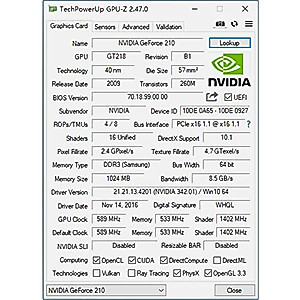 QTHREE GeForce 210 Graphic Card,1024 MB,DDR3,64 Bits,HDMI,DVI,VGA,589 MHz Core Frequency Desktop Video Card for PC Working,DirectX 10.1, OpenGL 3.3,PCI Express x16,Low Profile