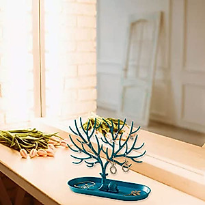 MILEVO Jewelry Display Stand Antler Tree Earrings Bracelets Rack Jewelry Storage Holder with Tray,Drawer Organizers