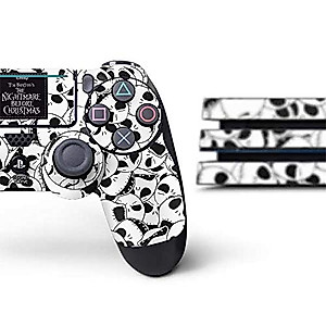 Skinit Decal Gaming Skin Compatible with PS4 Pro Bundle - Officially Licensed Disney The Nightmare Before Christmas Jack Skellington Pattern Design