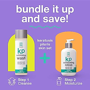 Touch Keratosis Pilaris Exfoliating Body Wash Cleanser - KP Treatment with 15% Glycolic Acid, Aloe Vera, & Hyaluronic Acid - Smooths Rough & Bumpy Skin - Gets Rid Of Redness, 8 Ounce