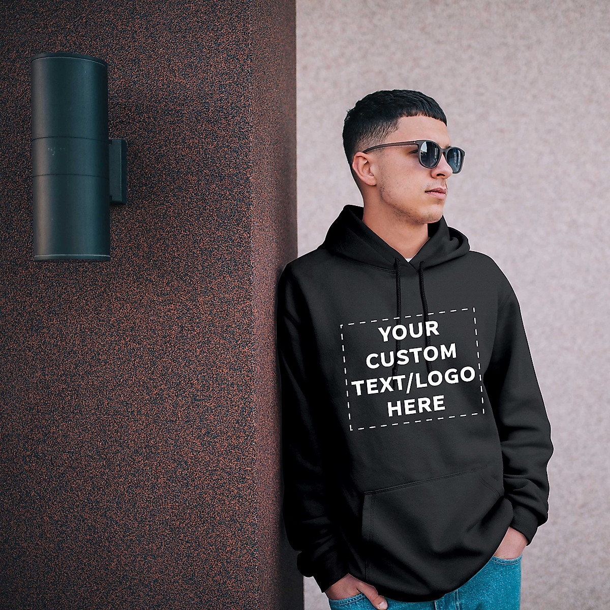 Custom Gildan Adult Hoodies for Men and Women, 24 Pack of Personalized Promotional Shirts with Customized Text or Logo, Comfortable Cotton Unisex Sweatshirt with Hood for Fall, Winter Weather - Black