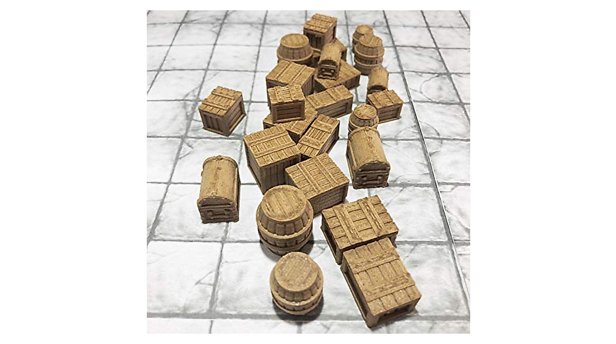 Extruded Gaming Crates and Chests Set | Ready-to-Use 28mm Terrain