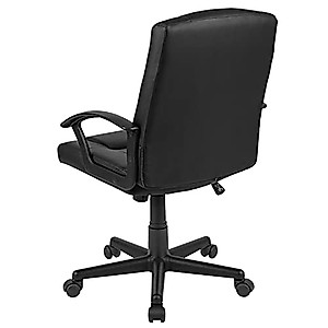 Flash Furniture Coffman Flash Fundamentals Mid-Back Black LeatherSoft-Padded Task Office Chair with Arms