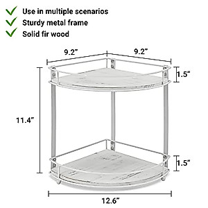 2-Tier Corner Shelf Bathroom Countertop Organizer,Vanity Organizer Cosmetic Holder Perfume Makeup Standing Rack,Kitchen Countertop Spice Rack Organizer Wooden Storage Shelf Under Sink Organizers