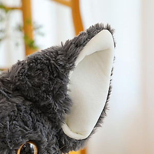 hannaier Cat Plush Toy Pillow, plushies for Teens, Black Cute Cat Plush Toy, Boys Girls Kids Gift,Kawaii cat Plush (15.7in/40cm)