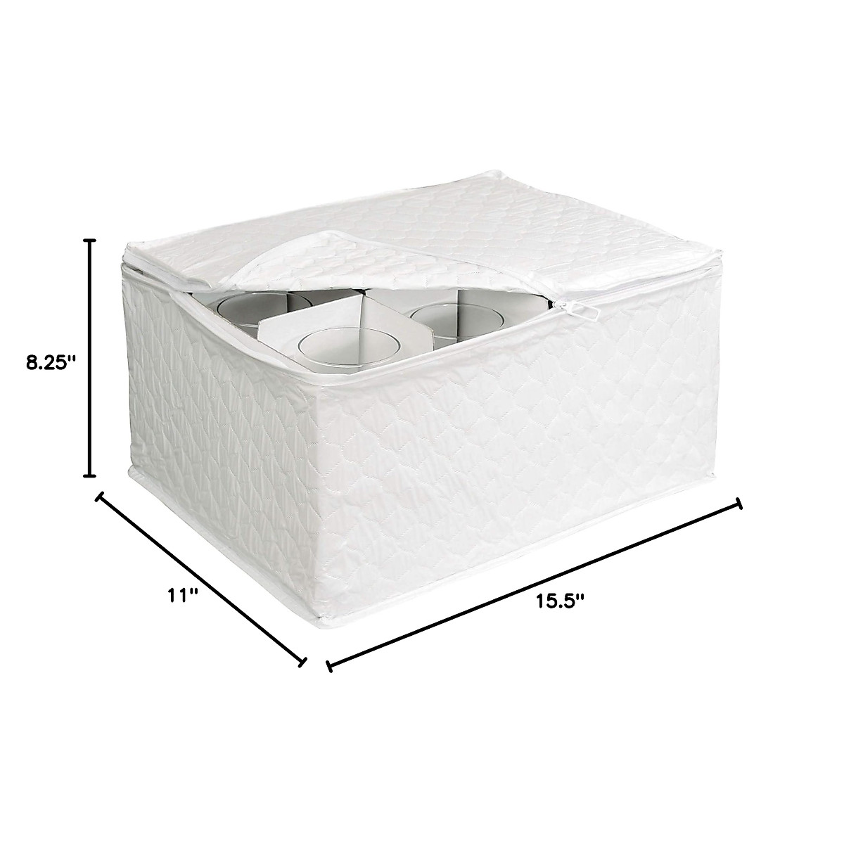 Richard's Homewares - Stemware Storage Chest for Up to 12 Glasses - White