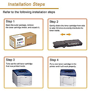 6600 Compatible 106R02228 Black Toner Cartridge Replacement for Xerox Phaser 6600 WorkCentre 6605 Printer Toner.(2Pack)