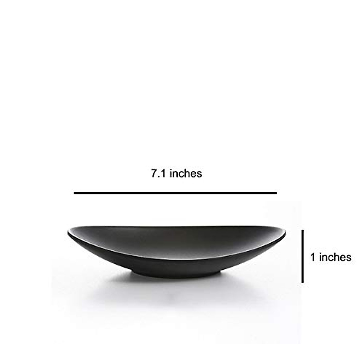 Yogee A5 Melamine Jewelry Dish Organizer, Decorative Trinket Dish,Accent Tray for Vanity,Food Safe Dishware,Frosted Black (Ship, Set of 2)