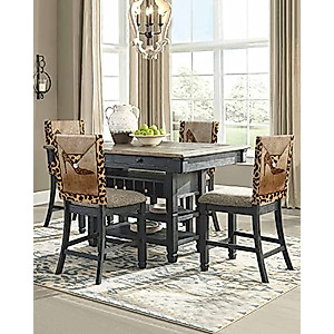 Dining Room Chair Covers Set of 8PCS,Leopard High Heels Animal Skin Print Chair Back Cover Chair Protector Slipcovers,Vintage Flower Leaves Removable Washable Chair Cover for Kitchen,Hotel,Party