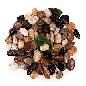 BLQH [18 Pounds] Pebbles Stones Aquarium Gravel River Rock,Natural Polished Decorative Gravel,Garden Ornamental Pebbles Rocks,Polished Gravel for Landscaping (Mixed Colors)