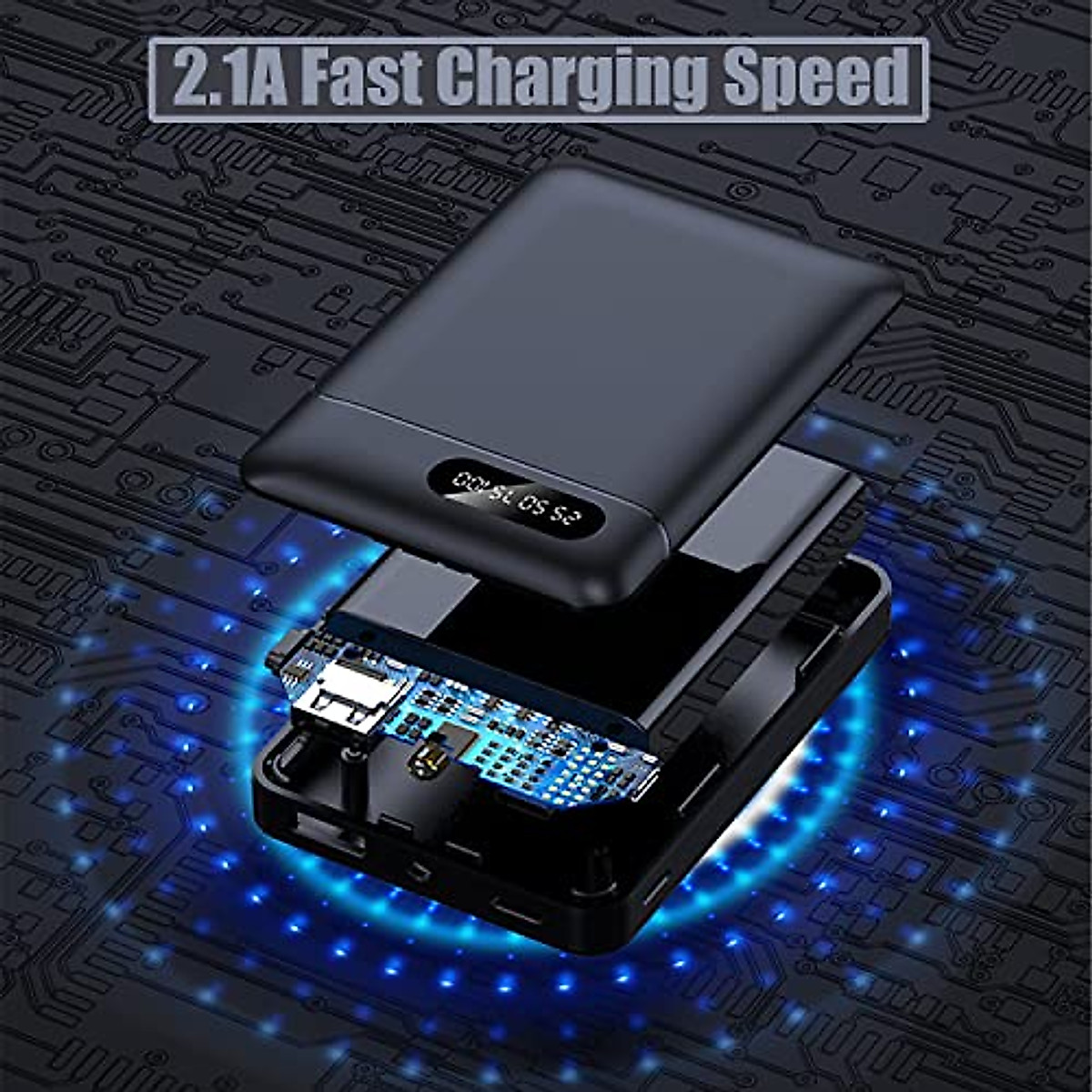 gerritfany 10000mAh 5V/2A Power Bank, Packet Size Fast Charging Portable Charger, Rechargeable Battery Pack for iPhone, Samsung Galaxy and More