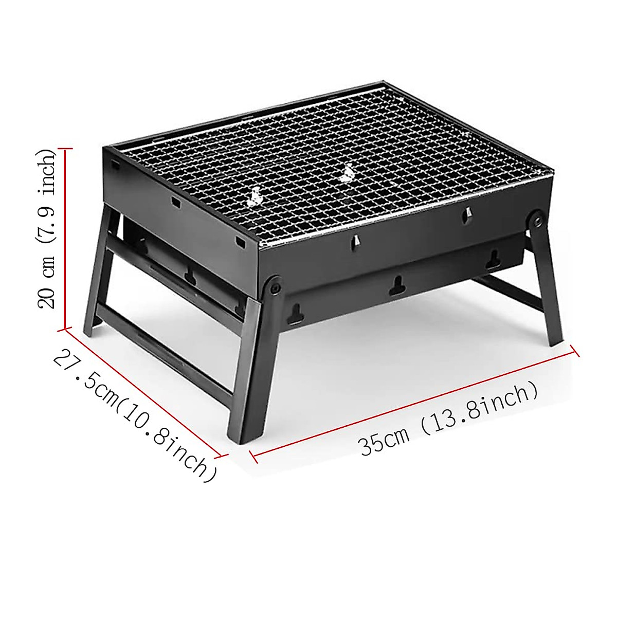 Folding Portable Barbecue Charcoal Grill, Barbecue Desk Tabletop Outdoor Stainless Steel Smoker BBQ for Outdoor Cooking Camping Picnics Beach