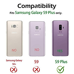 Dexnor Galaxy S9+ Plus Case with Screen Protector Clear Military Grade Rugged 360 Full Body Protective Shockproof Hard Back Cover Defender Heavy Duty Bumper Case for Samsung Galaxy S9 Plus - Purple