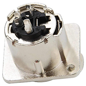 BNKENX 2Pack XLR Female Jack 3 Pin XLR 3 Pin Female Chassis Panel Mount Socket Connector XLR Jack Socket Chassis XLR Wire Connector Microphone Audio Professional Quality Nickle Plated Connector