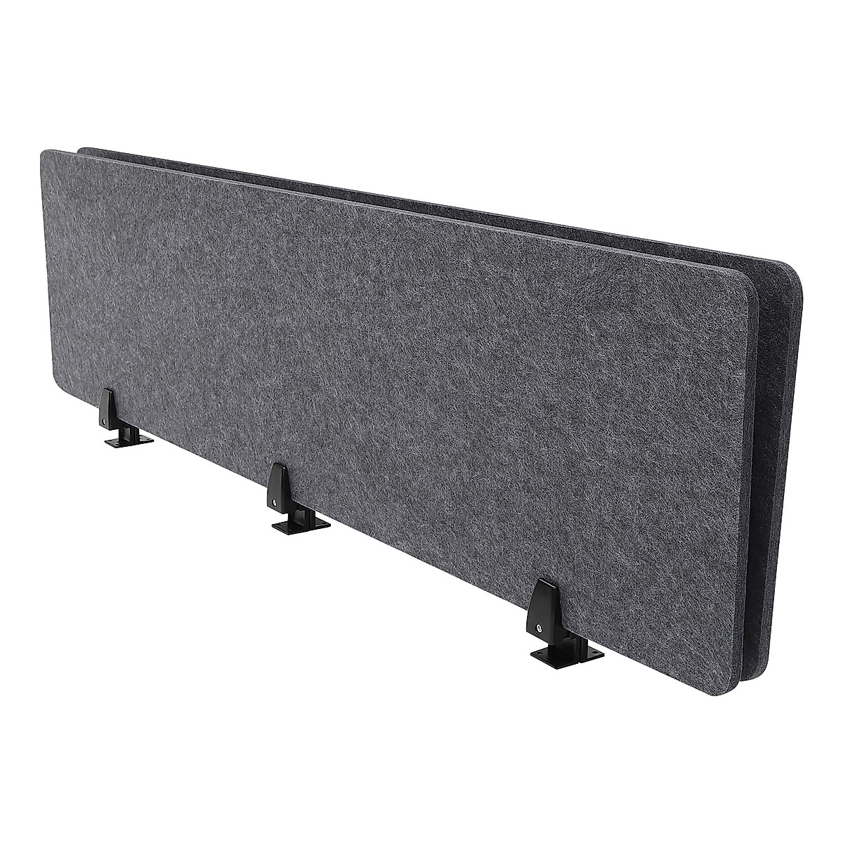 BANLICALI 2 Pcs Desk Divider, Modern Stand Up Desk Divider Privacy Panel, Desktop Clamp-On Privacy Board Clamps for Desk Partition, for Classrooms, Libraries, Business 60x16 Inch (Anthracite Gray)