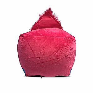 Idea Nuova Trolls Poppy 3D Bean Bag Square Pouf Ottoman, Decorative Seating for Kids, 13"x 13"x13"