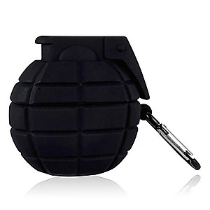 Mulafnxal for Airpod Pro 2019/Pro 2 Gen 2022 Case, Cute 3D Funny Cartoon Soft Silicone Air pods Pro Cover, Fun Cool Design Skin Shell,Stylish Fashion Keychain Cases for Airpods Pro (Black Grenada)