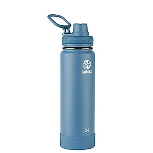 Takeya Actives Insulated Stainless Steel Water Bottles with Spout Lid, 40 Ounce and 24 Ounce