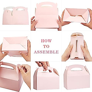 36 Pack Blush Pink Treat Boxes Gable Boxes Party Favor Boxes Paper Gift Boxes for Baby Shower, Birthday, Wedding Party 6.18 x 3.58 x 3.38 Inches (Baby Pink)