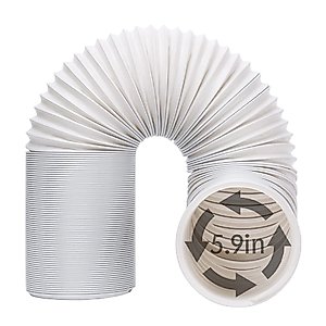 UNAOIWN Portable Air Conditioner Exhaust Hose. AC Vent Hose with 5.9"/15CM Diameter, Anti-Clockwise Thread & Length up to 78.7"