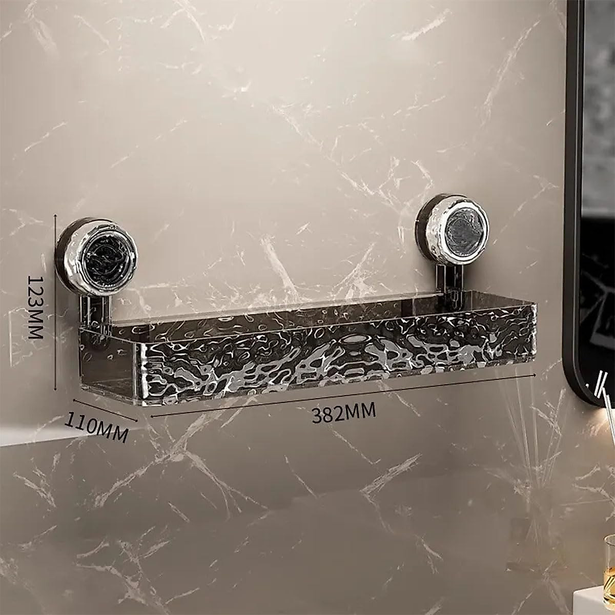 Rasedo No Drill Light Luxury Style Punch-Free Storage Rack, Light Luxury Style Punch-Free Storage Rack Removable, 2024 New Light Luxury Style Punch-Free Storage Rack (Black strip)