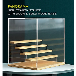 ZzHobbiEs Clear Display Case with Openable Door & Ladder, 3 Tiers Panoramic Display Dustproof Protection for Collectibles, Action Figures, Mini Figurines(3 Tier(Ladder): 8.6x7/ H9.2 in)