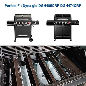 Uniflasy Grill Heat Plate Replacement for Dyna-Glo DGH485CRP,DGH474CRP, Heat Plates for Dyna-Glo 4 Burner Grill, Porcelain Steel Heat Plate, 5 Pack