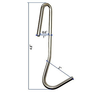 HUJI S Shaped Stainless Steel Heavy Duty Hanging Hooks for Kitchenware Pots Pans Utensils (Set of 12 Hooks)